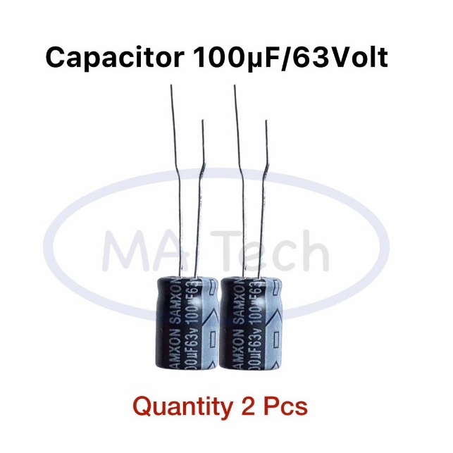 100uF63V คาปาซิเตอร์ 100uf 63V Capacitor 63V100uf (ขนาด 8.0x12.0mm) 1 ...