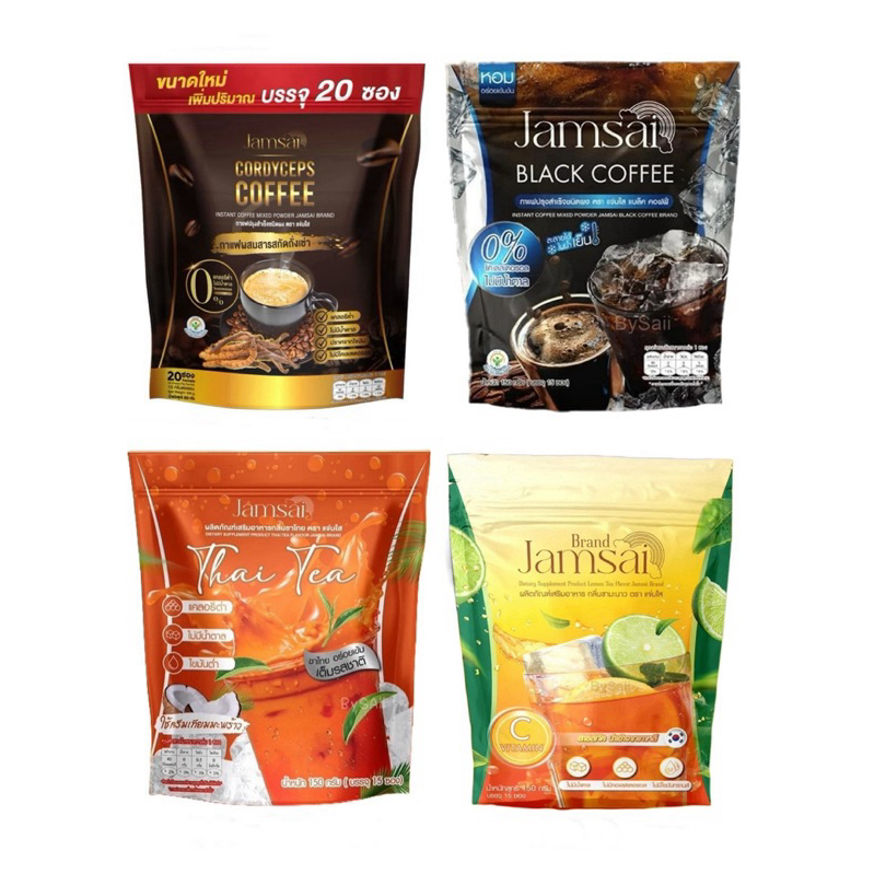 กาแฟแจ่มใส | ชามะนาวแจ่มใส | ชาไทยแจ่มใส | กาแฟดำแจ่มใส JAMSAI | Shopee Thailand