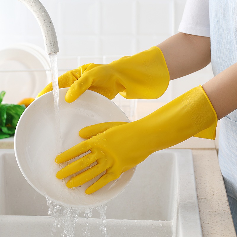 ยาง ถุงมือล้างจาน แม่บ้าน ถุงมือทำความสะอาด อเนกประสงค์ ล้างห้องน้ำ PVC ...