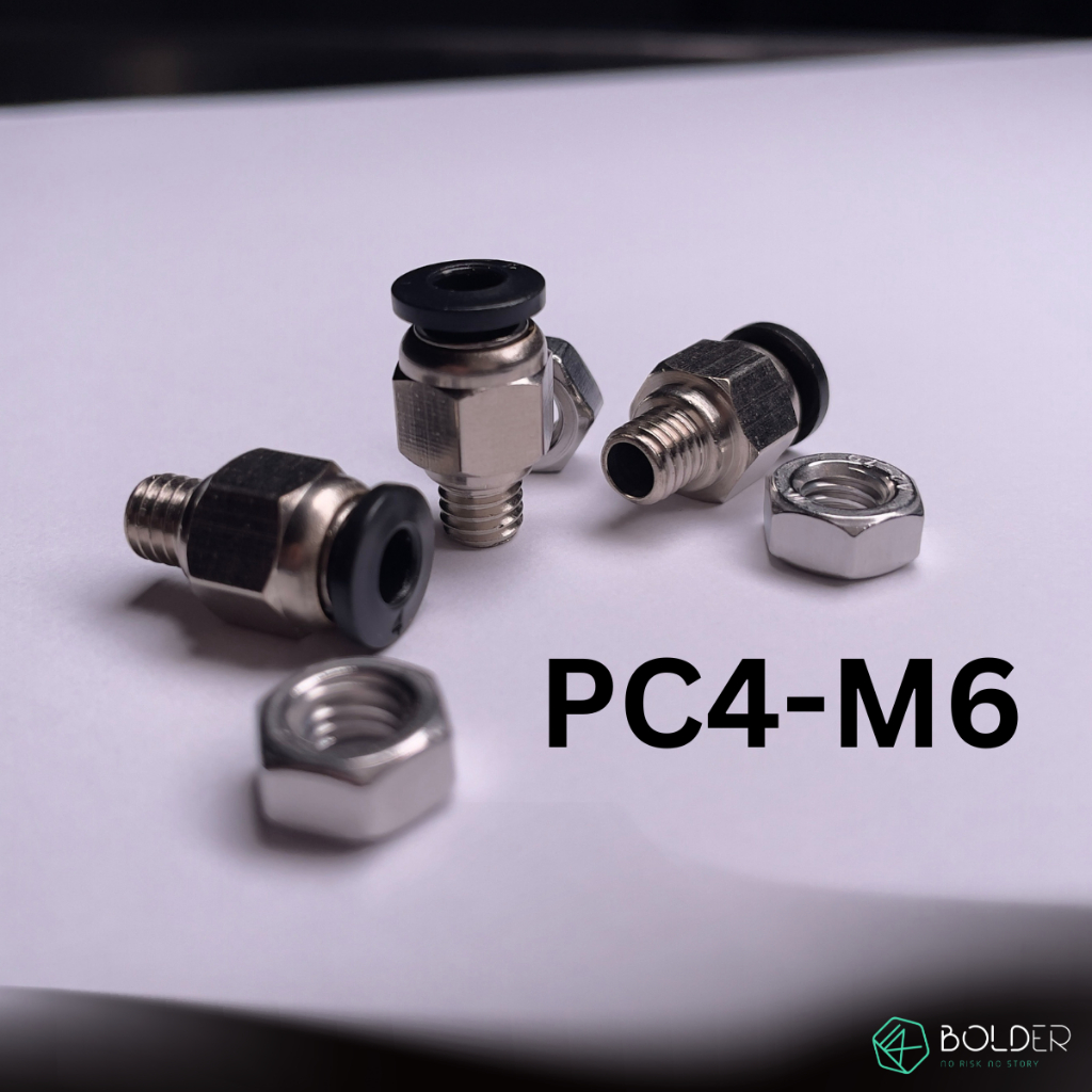 ข้อต่อ PTFE PC4-M6 สำหรับเครื่องพิมพ์ 3 มิติ เกลียว M6 สวมสาย PTFE ขนาด ...