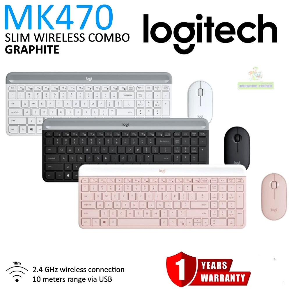 Logitech MK470 COMBO Wireless Mouse & Keyboard SLIM (มีทั้งคีย์แคป Th ...
