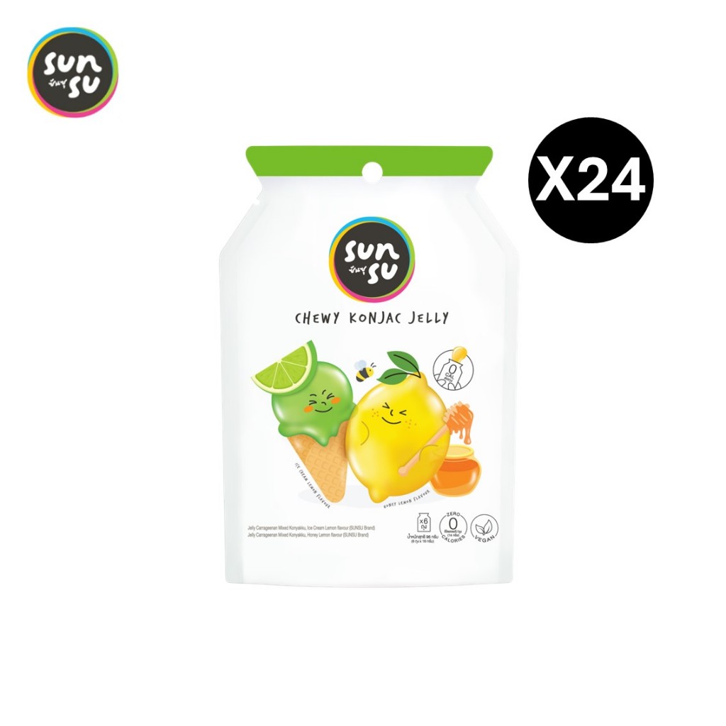 (แพ็ก 24) Sunsu ซันซุ เยลลี่ผสมบุก กลิ่นไอติมมะนาวและฮันนี่เลม่อน | Shopee Thailand