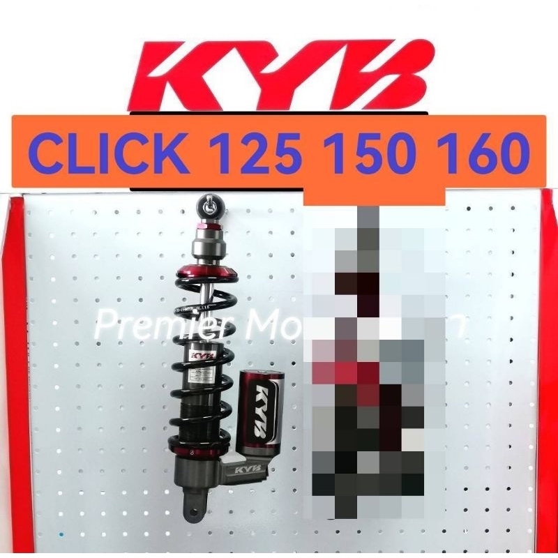 KYB Click 125 150 160 K-ALPHA 330mm * สปริงดำ * โช้คแก๊ส คลิก เทียบใส่ Giorno Lead 125 ได้ ...