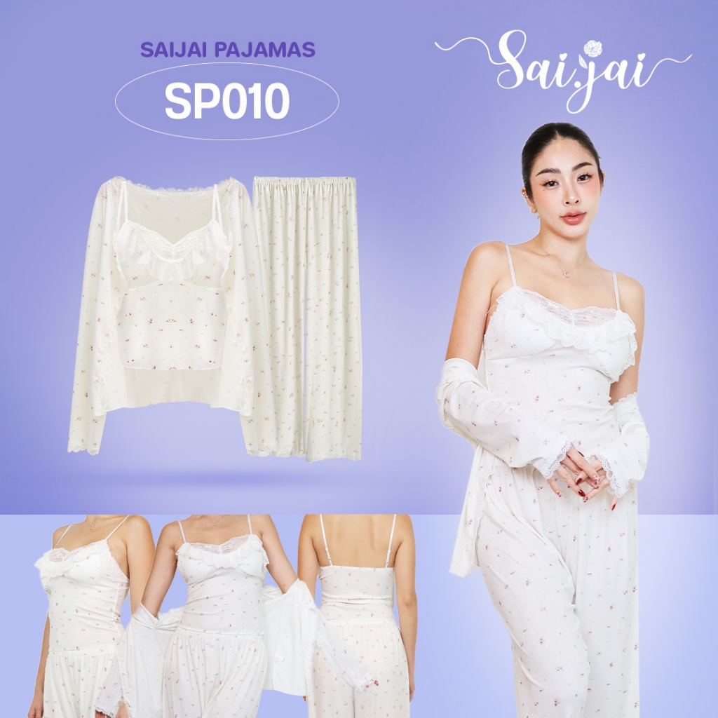 SP010 NEW SAIJAI PAJAMAS SET ชุดนอนเซ็ตสุดชิค | Shopee Thailand