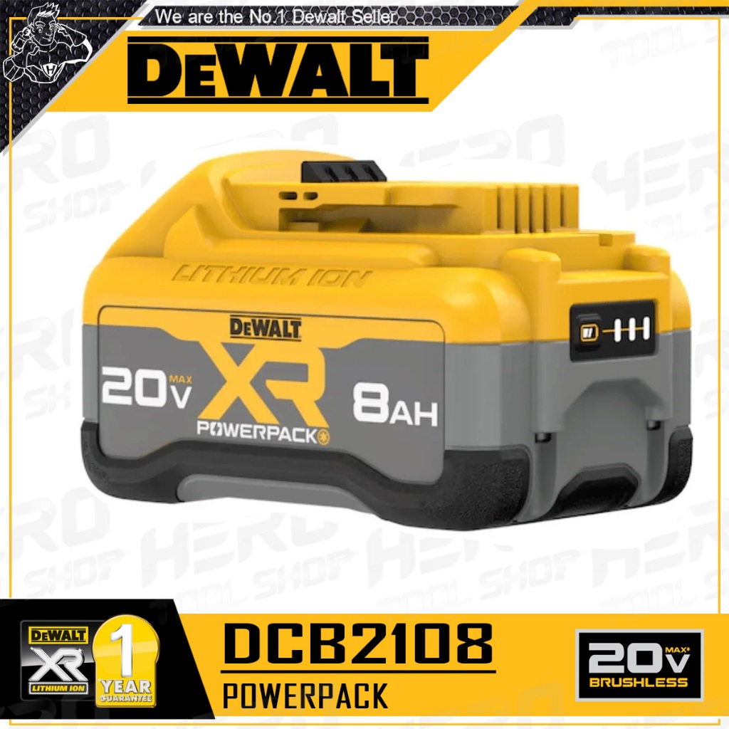 DEWALT แบตเตอรี่ Powerpack 8.0AH (20V) Max รุ่น DCB2108+ | Shopee Thailand