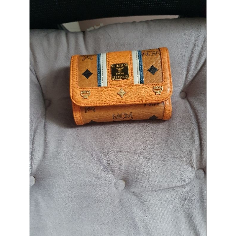 mcm (used) ของแท้ 100% กระเป๋าสตางค์3พับใบสั้น | Shopee Thailand