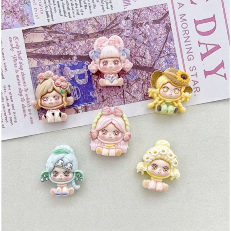 🇹🇭เรซิ่นdiy skullpandaดอกไม้ จำนวน 6 ชิ้น (สามารถเลือกเป็นเรซิ่นหรือจิบ ...