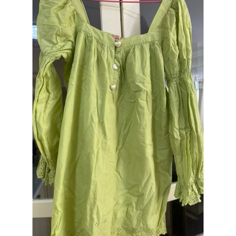 เดรสงานป้ายJoob studioสีเขียว | Shopee Thailand