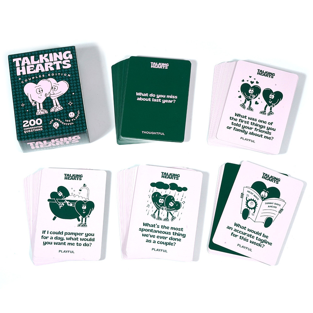 TALKING HEARTS Conversation Cards - Couple Card Game for Date Nights & Travel Adventures ...