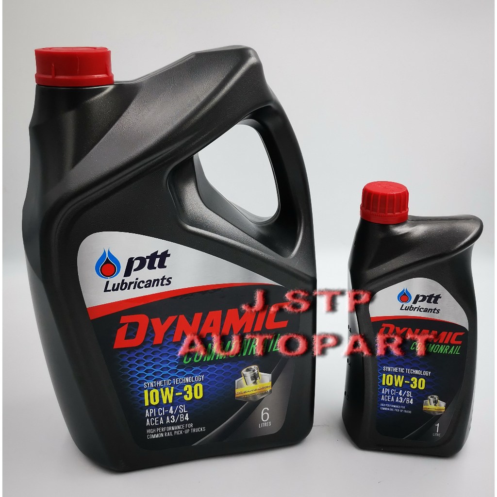 น้ำมันเครื่องกึ่งสังเคราะห์ PTT Dynamic Commonrail 10w-30 ขนาด 7 ลิตร(6+1 ลิตร) สำหรับรถดีเซล ...