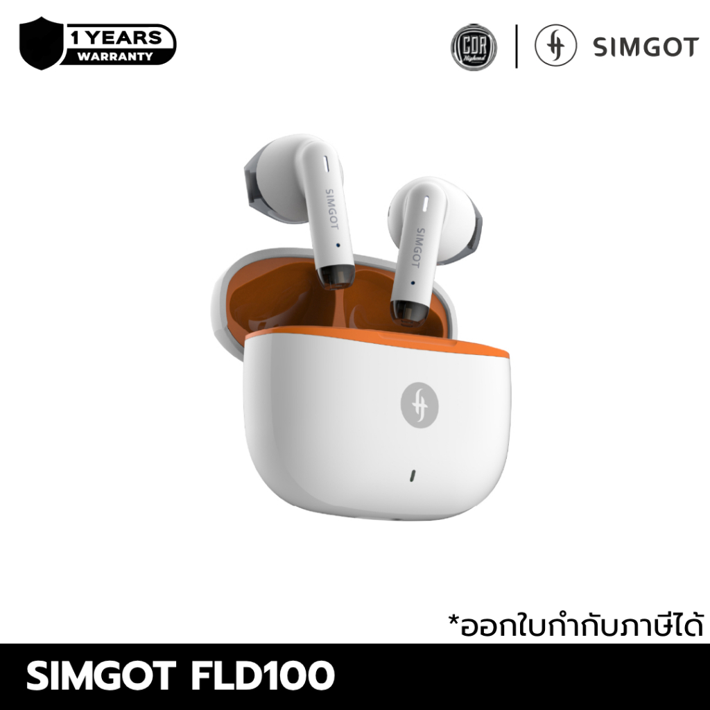 Simgot FLD100 หูฟัง TWS บลูทูธ 5.3 ไดรเวอร์ Dynamic 13 มม. สวมใส่สบาย ...