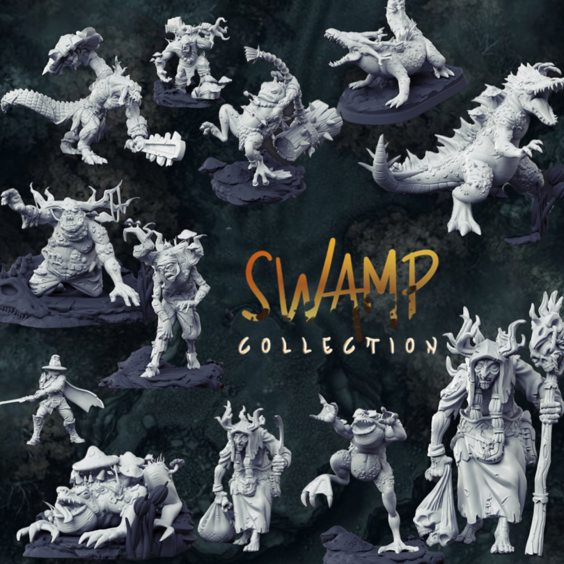 DND Monster I Swamp collection - Base 1- 2 นิ้ว (งานเรซิ่นสีเทา ยังไม่ ...