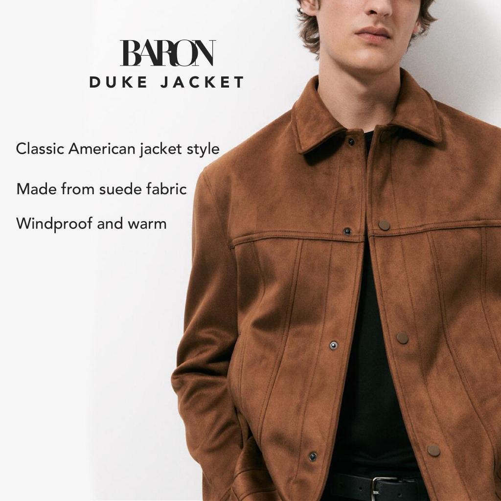BARON "DUKE" American style Suede Jacket เสื้อแจ็กเก็ตหนังกำมะหยี่พรี่เ ...