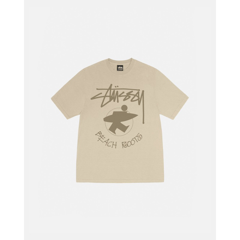 Stussy beach roots dyed t-shirt (Khaki) | Shopee Thailand