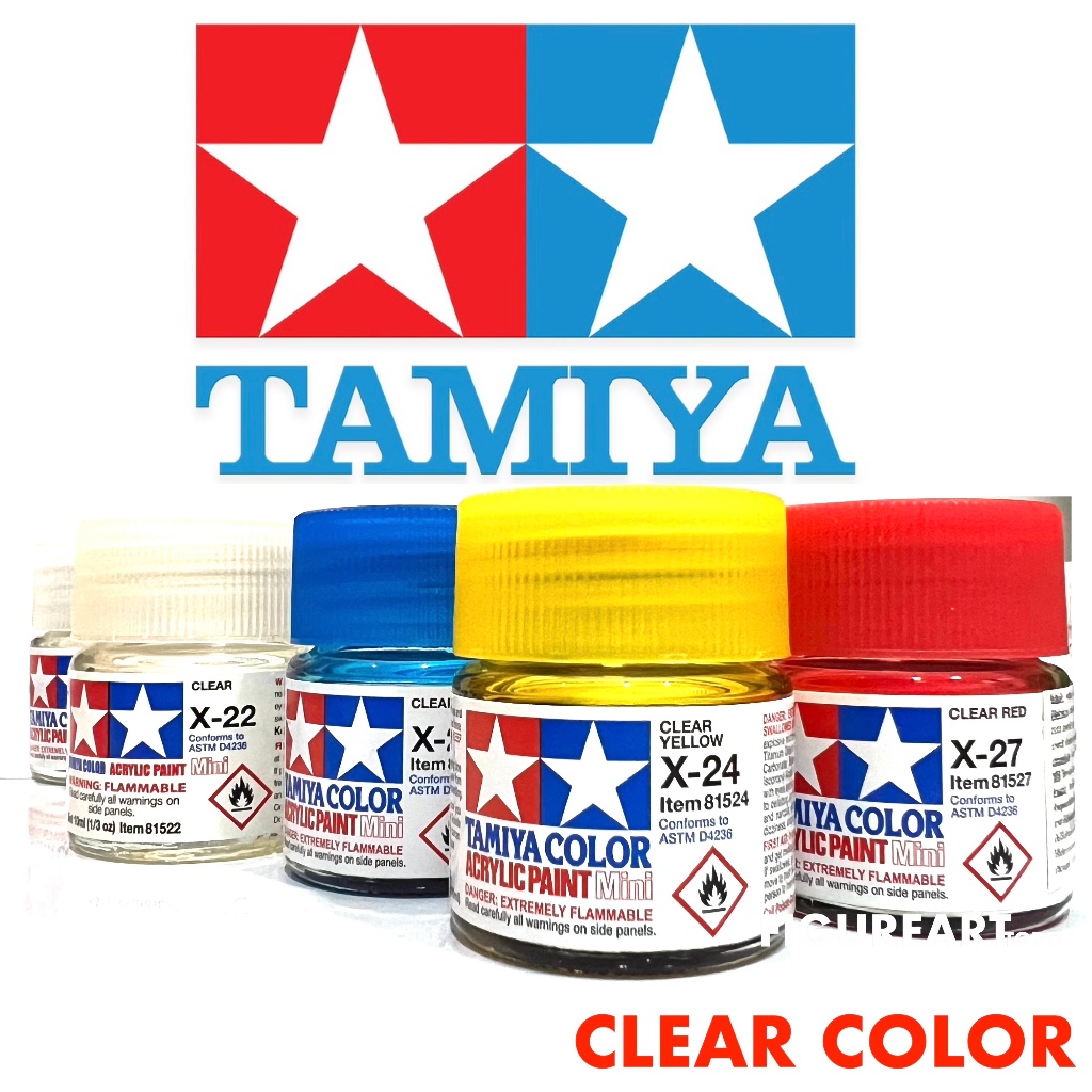 TAMIYA ACRYLIC PAINT MINI CLEAR COLOR (water-based) กลุ่มสีเคลีย สี ...