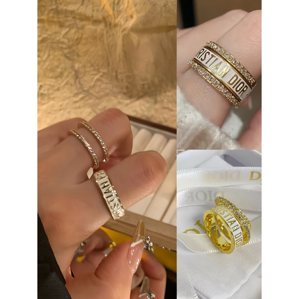 1 แถม 2 พร้อมส่ง ส่งไว แหวน 1 เซท (3 วง) CD Rings collection (Gold ...
