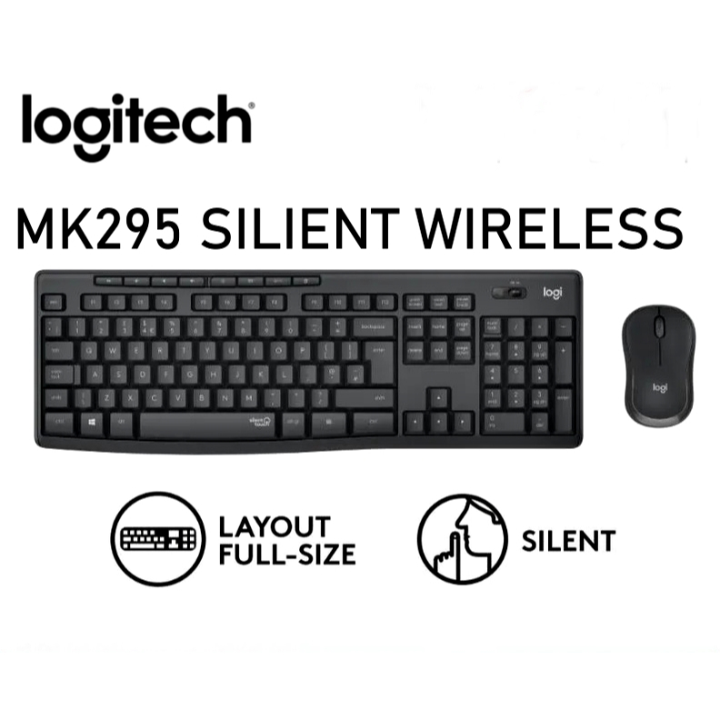 Logitech MK295 Combo Wireless Mouse and Keyboard SilentTouch (คีย์บอร์ด&เมาส์ ไร้สายเสียงเงียบ ...