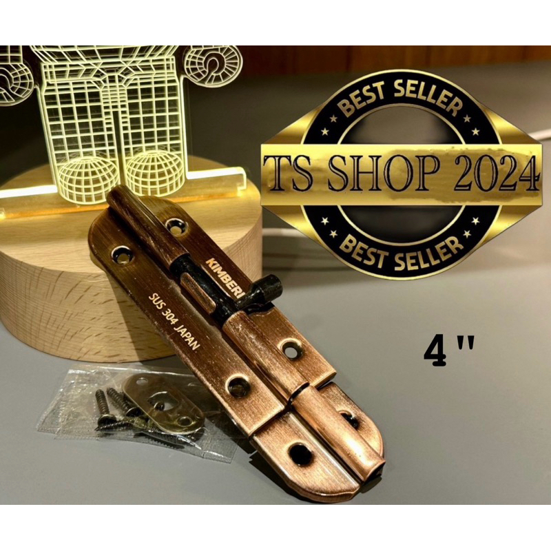 กลอนประตู ห้องน้ำ สเตนเลสแท้ (SUS 304JAPAN) | KIMBERLEY | NO.360”(AC)-4 ...