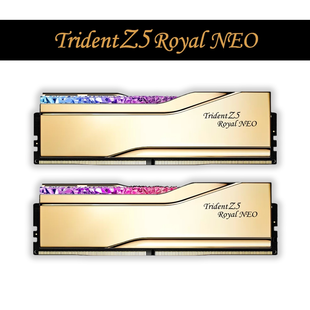 แรมพีซี G.SKILL - DDR5-RAM P/C 32/6400 Trident Z5 Royal NEO RGB Gold ...