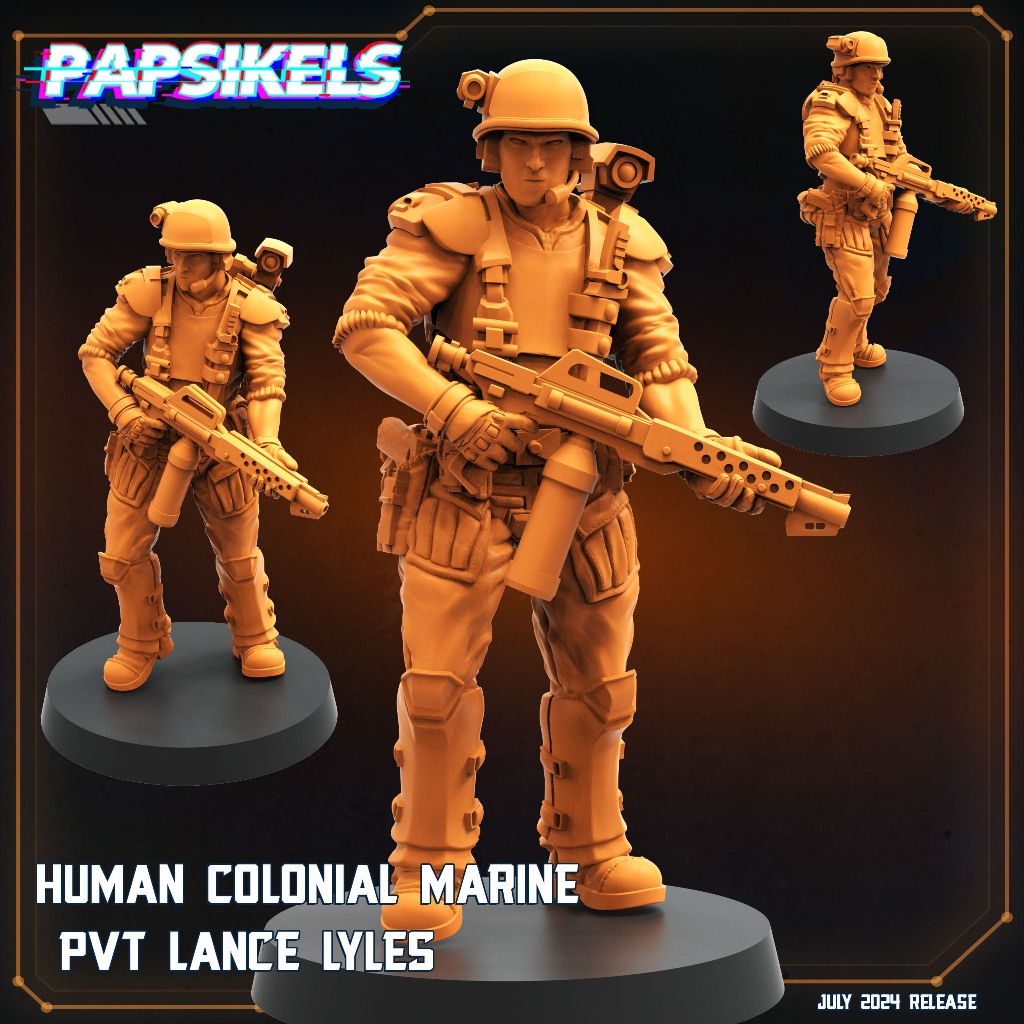 Human Colonial Marine PVT Lance Lyles - Vs Humans - Humanoid Human ...