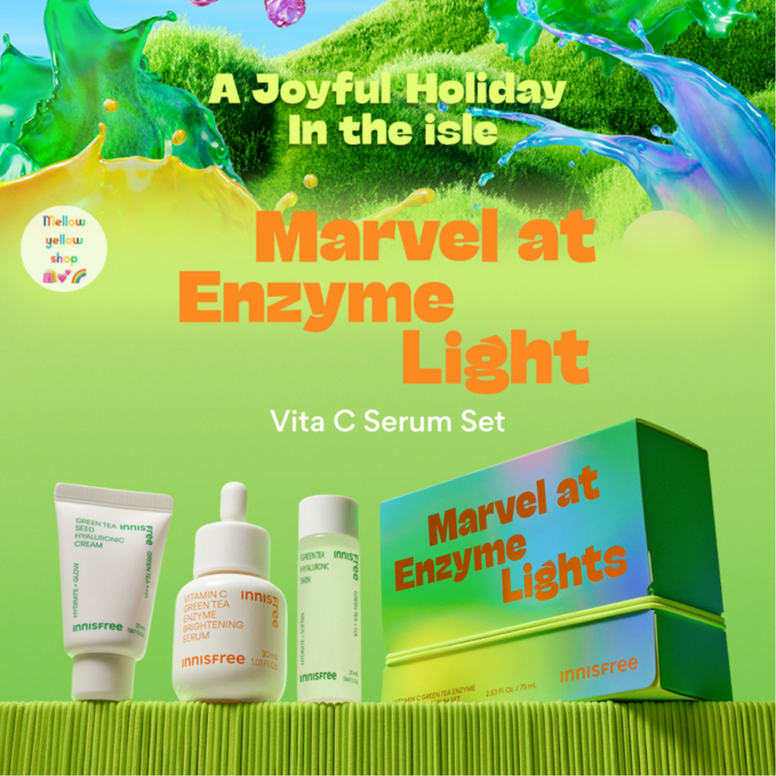 (ฟรี!กระเป๋า+โลชั่น2ขวด) Innisfree holiday vitamin c green tea enzyme ...