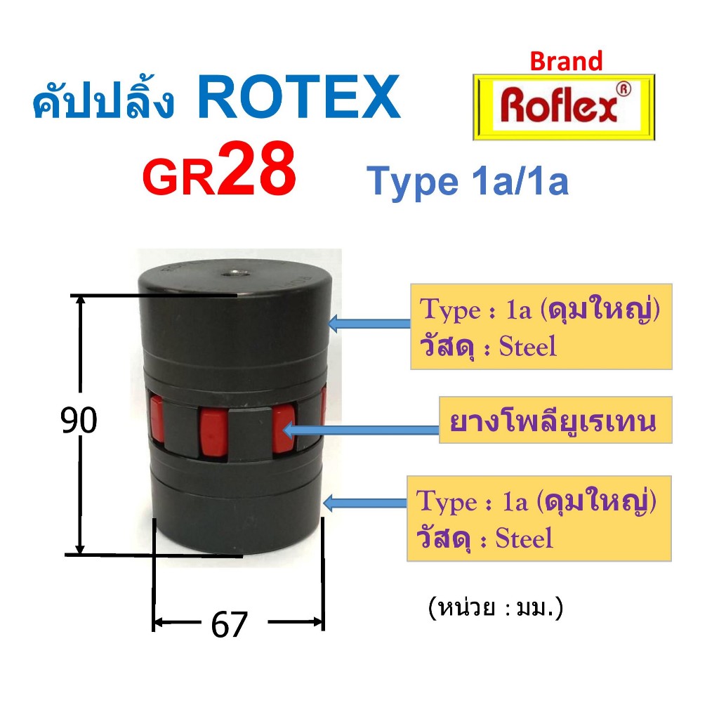คัปปลิ้ง ROTEX Coupling GR28 แบรนด์ ROFLEX / ROTEX Model ยอยยาง ยอย8แฉก | Shopee Thailand