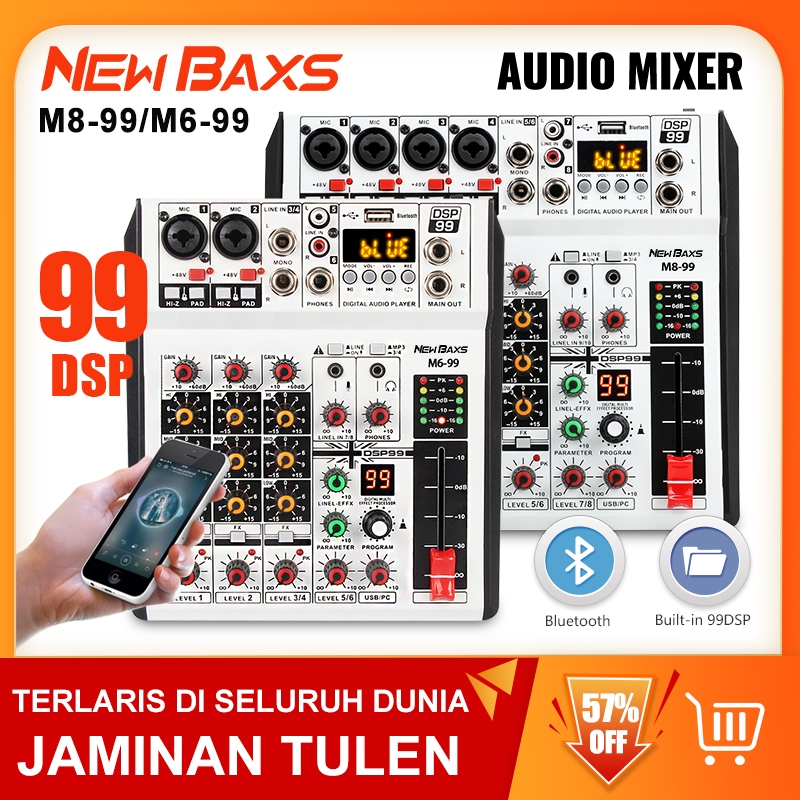 NEW BAXS M6-99 /M8-99 Mixer 6 ช่อง DPS99 รองรับการเล่น USB/MP3/Bluetooth หลายอุปกรณ์ที่เชื่อมต่อ ...