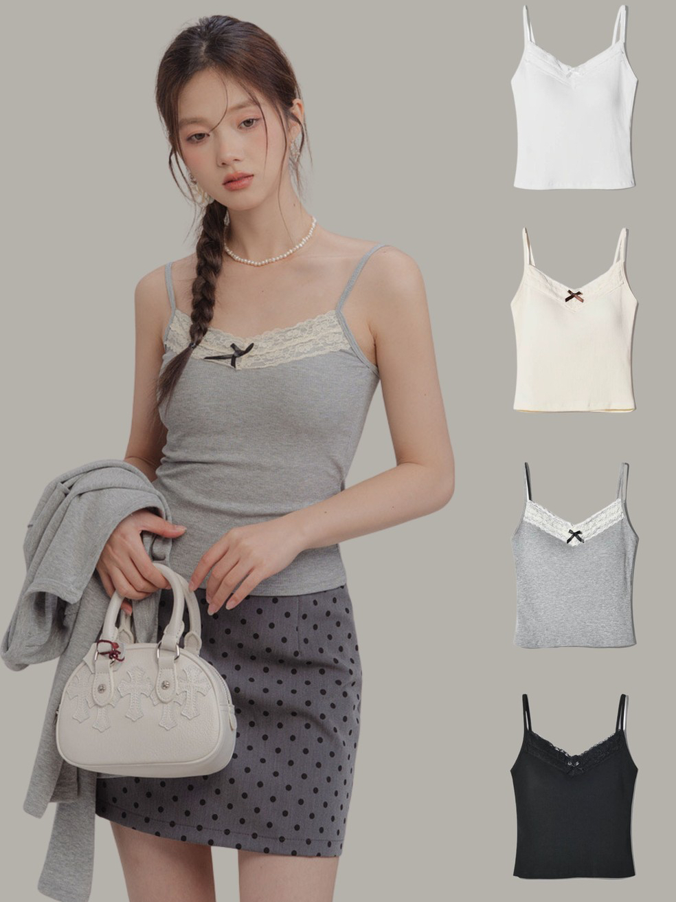 gurls.girl | lace top สายเดี่ยวลูกไม้ 4 สี มีฟองน้ำในตัว | Shopee Thailand