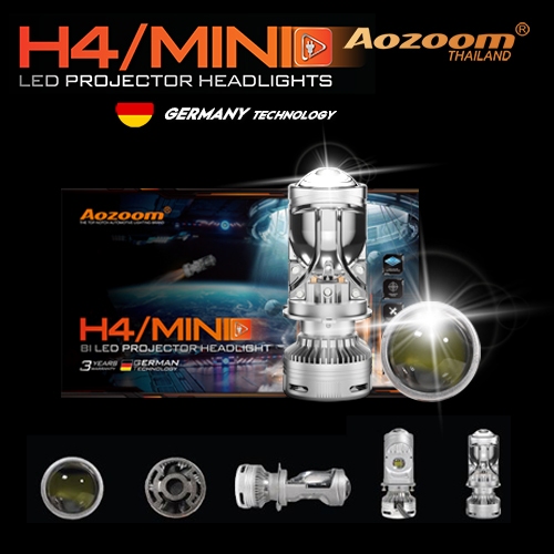 Aozoom มินิโปเจคเตอร์ LED ไฟหน้า สำหรับรถขั้ว H4 (40-75W) รับประกัน 3 ...