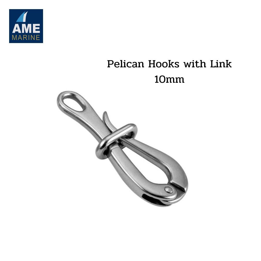 Stainless Steel Pelican Hooks with Link ss316 10mm ตะขอสแตนเลส | Shopee ...