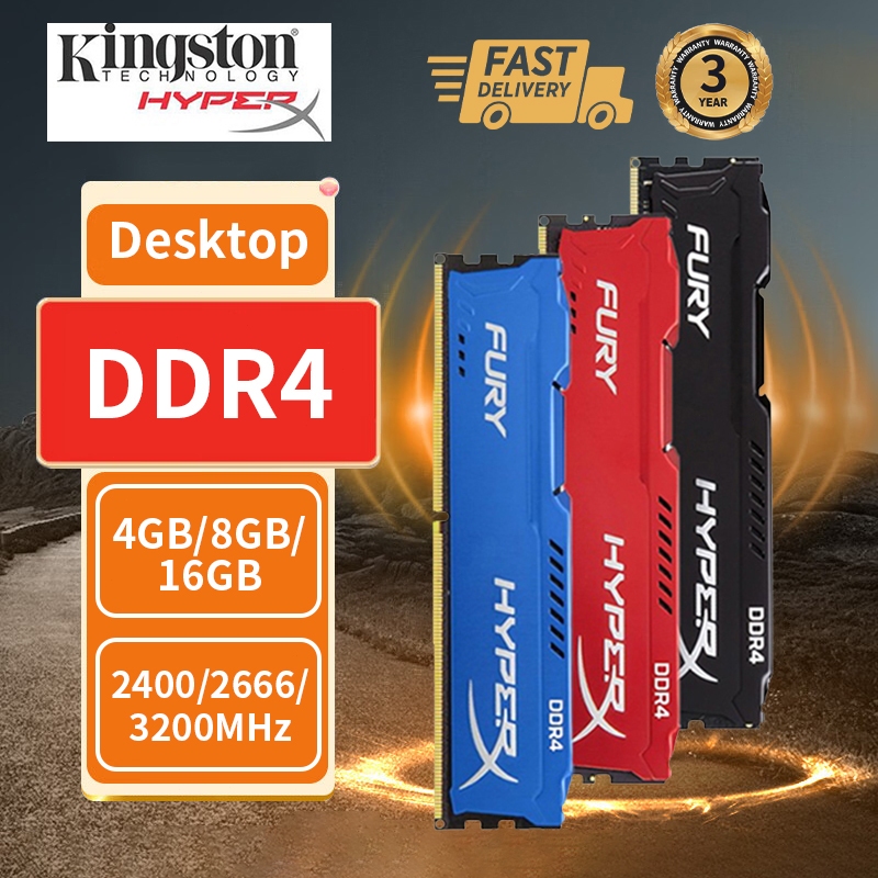 🔥พร้อมส่ง🔥 Kingston HyperX FURY RAM DDR4 4GB 8GB 16GB แรม DDR4 2400 2666 3200Mhz PC 288Pin PC4 ...