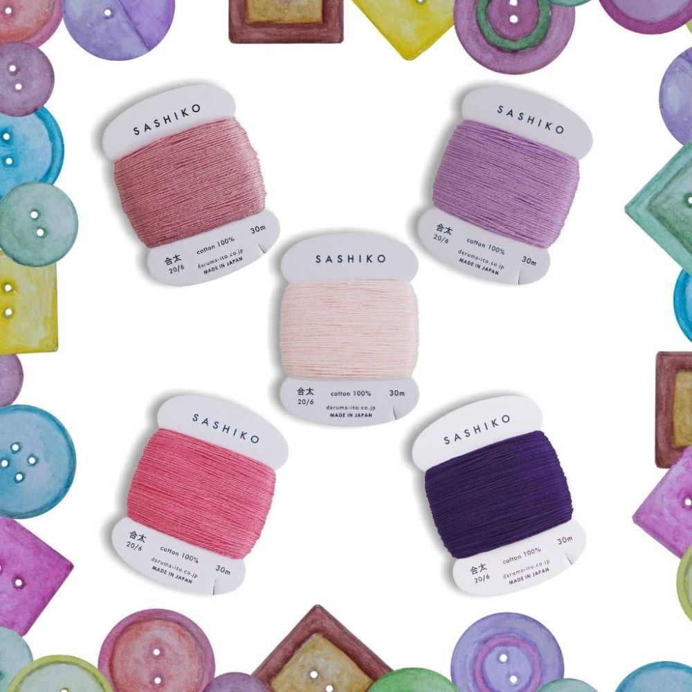 Daruma sashiko thread – Thick ด้ายปักซาชิโกะ No.20/6 30m (01-2410) Made ...