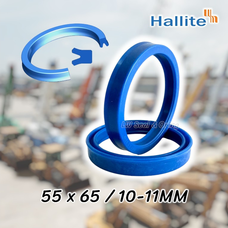 ซีลกันรั่ว U-cup 55x65/10-11MM ยี่ห้อHallite Seal ซีลกระบอกไฮดรอลิค ซีลยูคับ ซีลลูกสูบ ซีลแกน ...