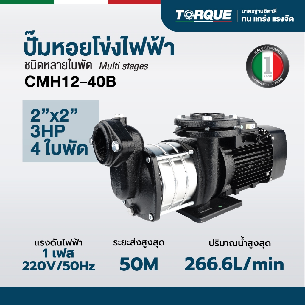TORQUE ปั๊มหอยโข่งไฟฟ้าทอร์ค แบบหลายใบพัด Multi stages self pumps 2 ...