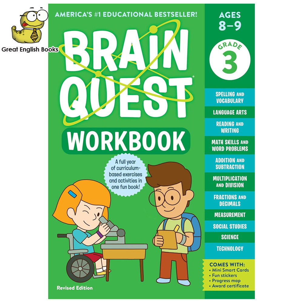 พร้อมส่ง *แท้* แบบฝึกหัดภาษาอังกฤษ Brain Quest Workbook: Grade 3 ...