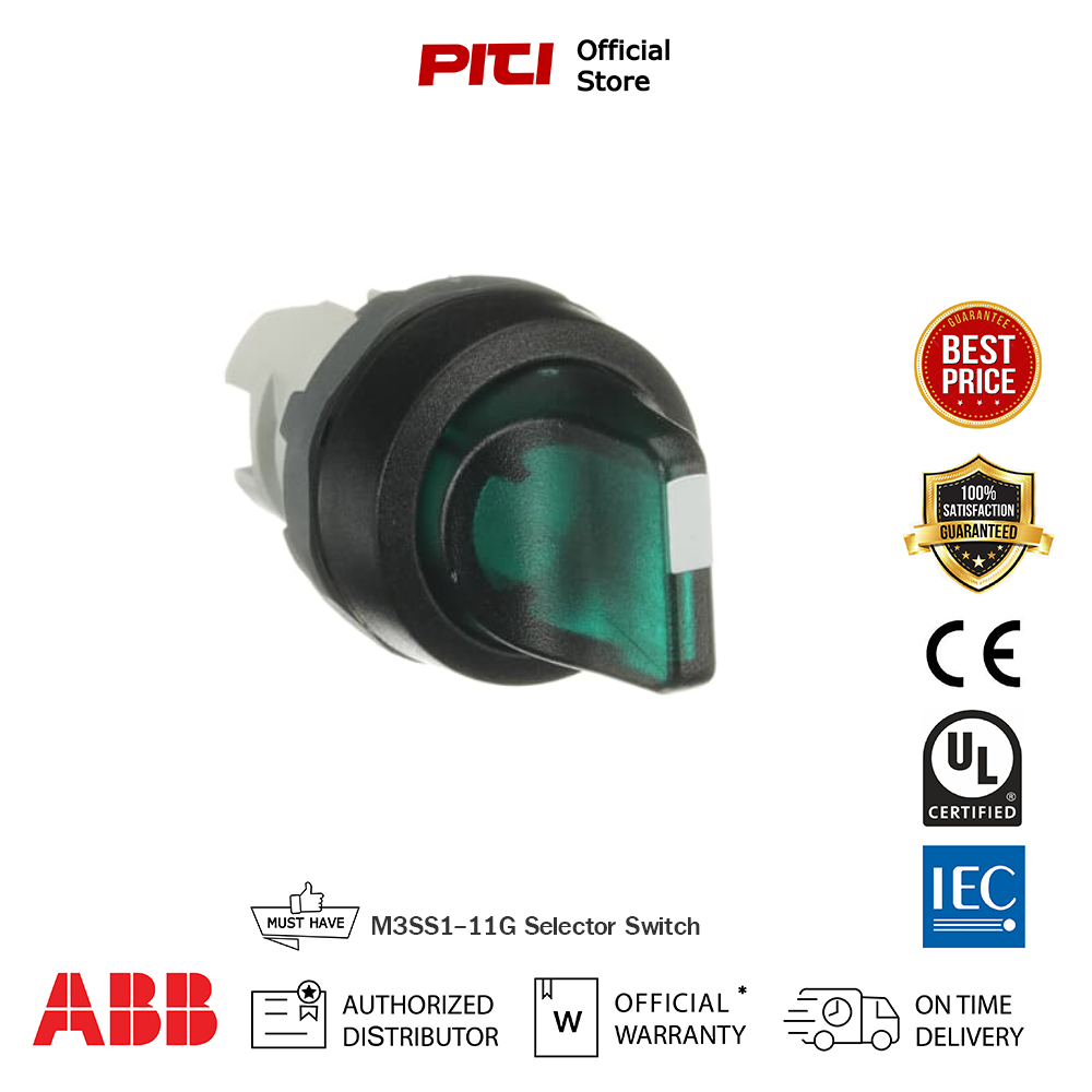 ABB M3SS1-11G Operator Selector Head ส่วนหัวซีเลคเตอร์ 3 ตำแหน่ง บิดค้าง Modular Pilot devices ...