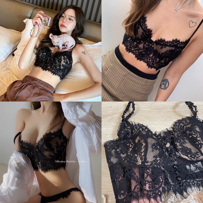 BY IRA #BRA55 พร้อมส่งในไทย งานดีที่สุด ดีเทลลูกไม้ | Shopee Thailand