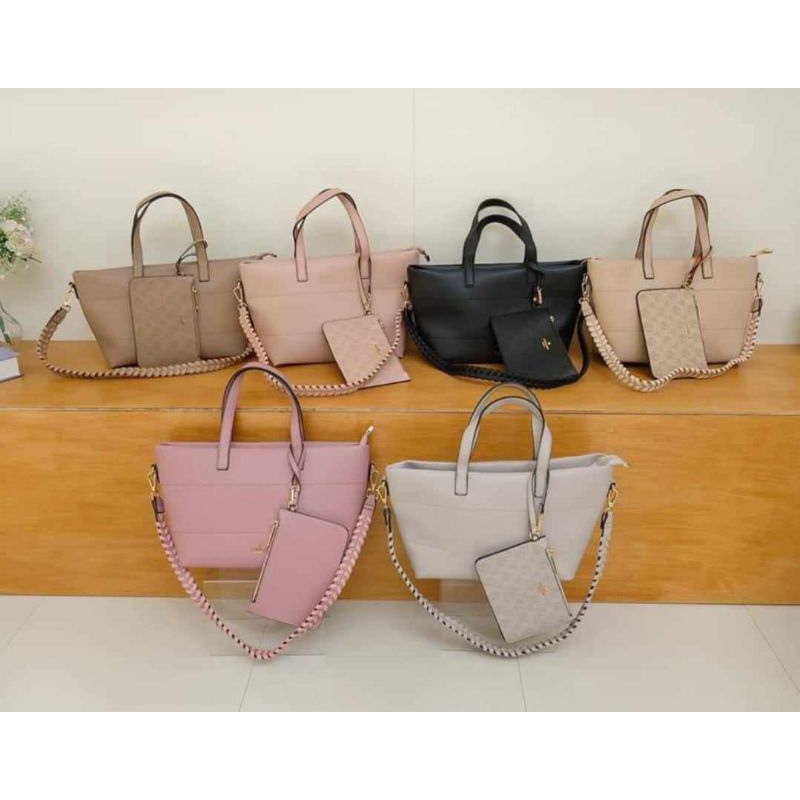 กระเป๋า PIMMY (พิมมี่) shopping bag หนังกันรอย แถมกระเป๋าใบเล็ก และสาย ...