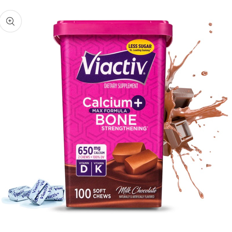 *พร้อมส่ง หิ้วจากเมกา* VIACTIV Chocolate Calcium Chews 650 mg daily ...