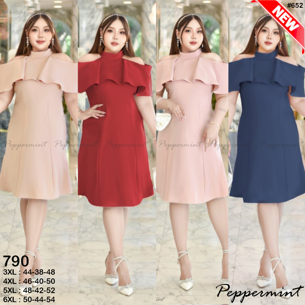 ชุดสาวอวบ ชุดออกงาน สาวพลัสไซส์ มีไซส์ถึง50 Peppermint PlusSize (652) | Shopee Thailand