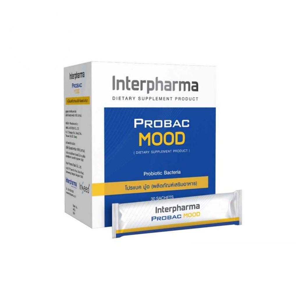 Interpharma Probac Mood อินเตอร์ฟาร์มา โปรแบคมู้ด อาหารเสริม 30 ซอง ...