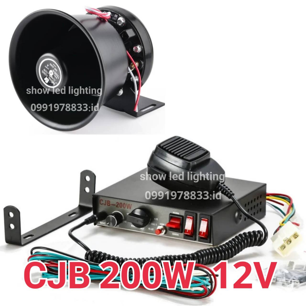 กล่องเสียงไซเรนท์ CJB (200W) 12V,24V (มีตัวเลือกให้กด) ลำโพงไซเรนท์ ...