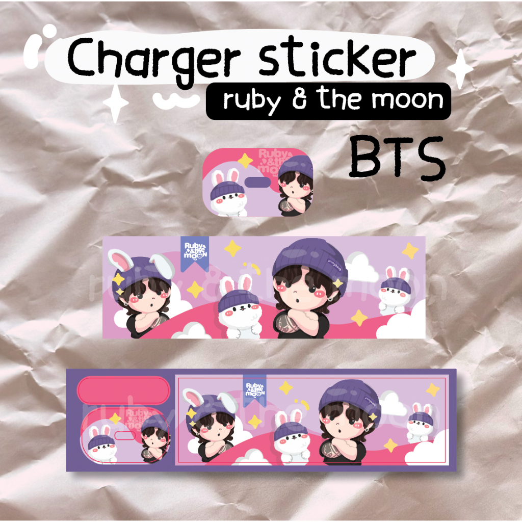 Charger sticker BTS : สติกเกอร์ติดหัวชาร์จ ลาย BTS มีครบทุกคนน้า น่ารัก ...