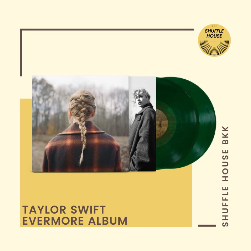 (จัดส่งฟรี) Taylor Swift Evermore Vinyl แผ่นเสียง/แผ่นไวนิล/แผ่นใหม่ซีล ...