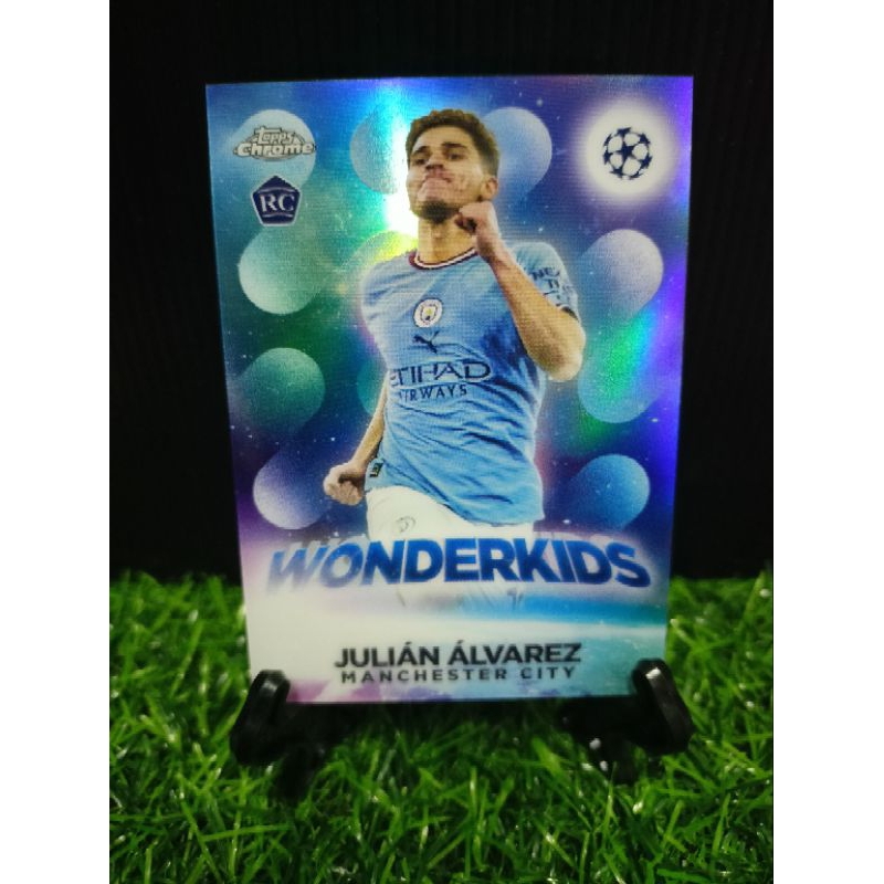 2022-23 Topps Chrome UCL Club Competitions Julian Alvarez Wonderkids RC ...