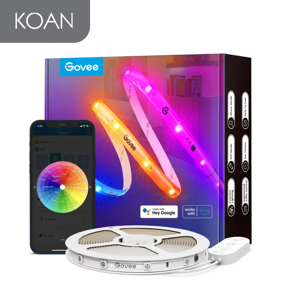 ไฟเส้น LED Govee - RGBIC Wi-Fi + Bluetooth LED Strip Lights With ...