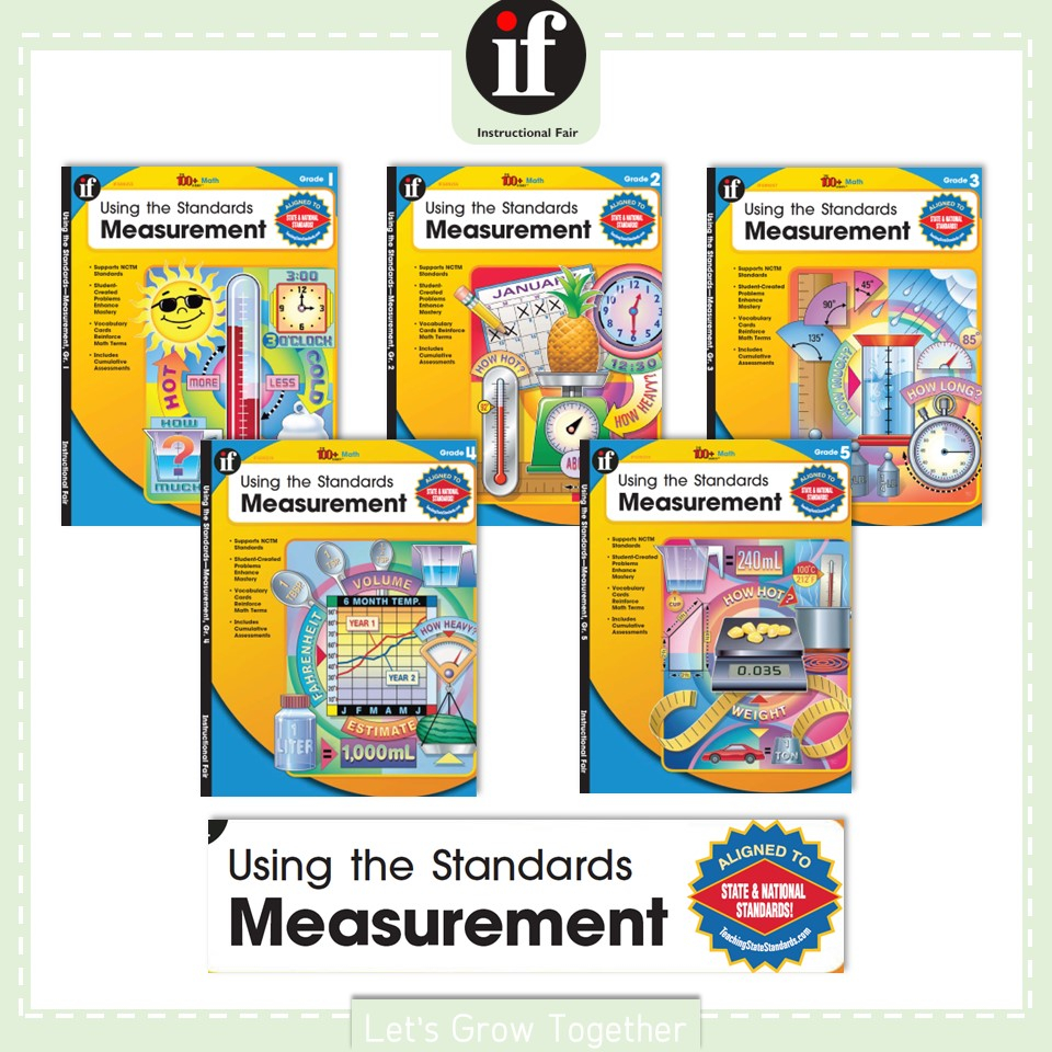Worksheet Using the Standards—Measurement Grade 1-5 แบบฝึกหัดคณิตการวัด ...
