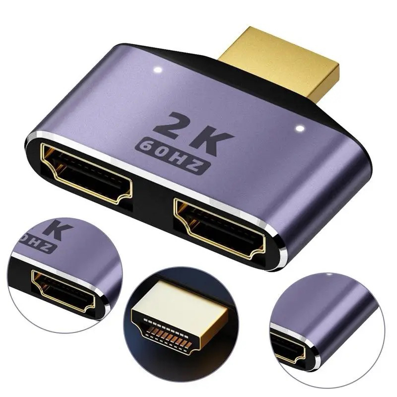 HDMI TO dual HDMI Adapter HD 2K คอมพิวเตอร์เอาต์พุตอะแดปเตอร์1ถึง2 ...