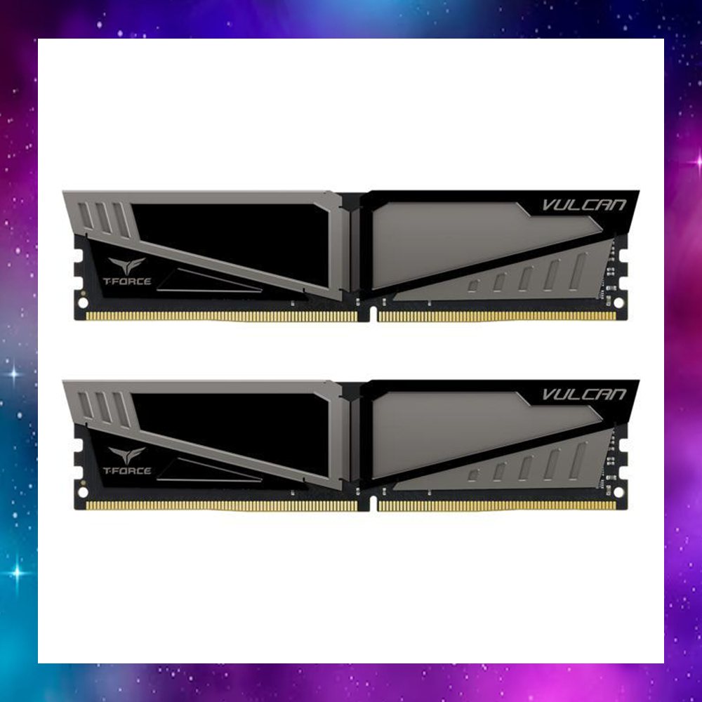 16GB (8GBx2) DDR4 2400MHz RAM (หน่วยความจำ) TEAM VULCAN GRAY ใช้งานปกติ ...