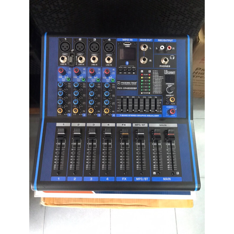 พาวเวอร์MIXER โปรยูโรเทค PMX-XP4200DSP เอฟเฟกแท้ USB บูธูท 200Wx200W ...